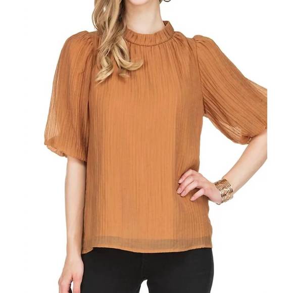 Jade | Tops | New Jade Puff Sleeve Top In Amber | Poshmark